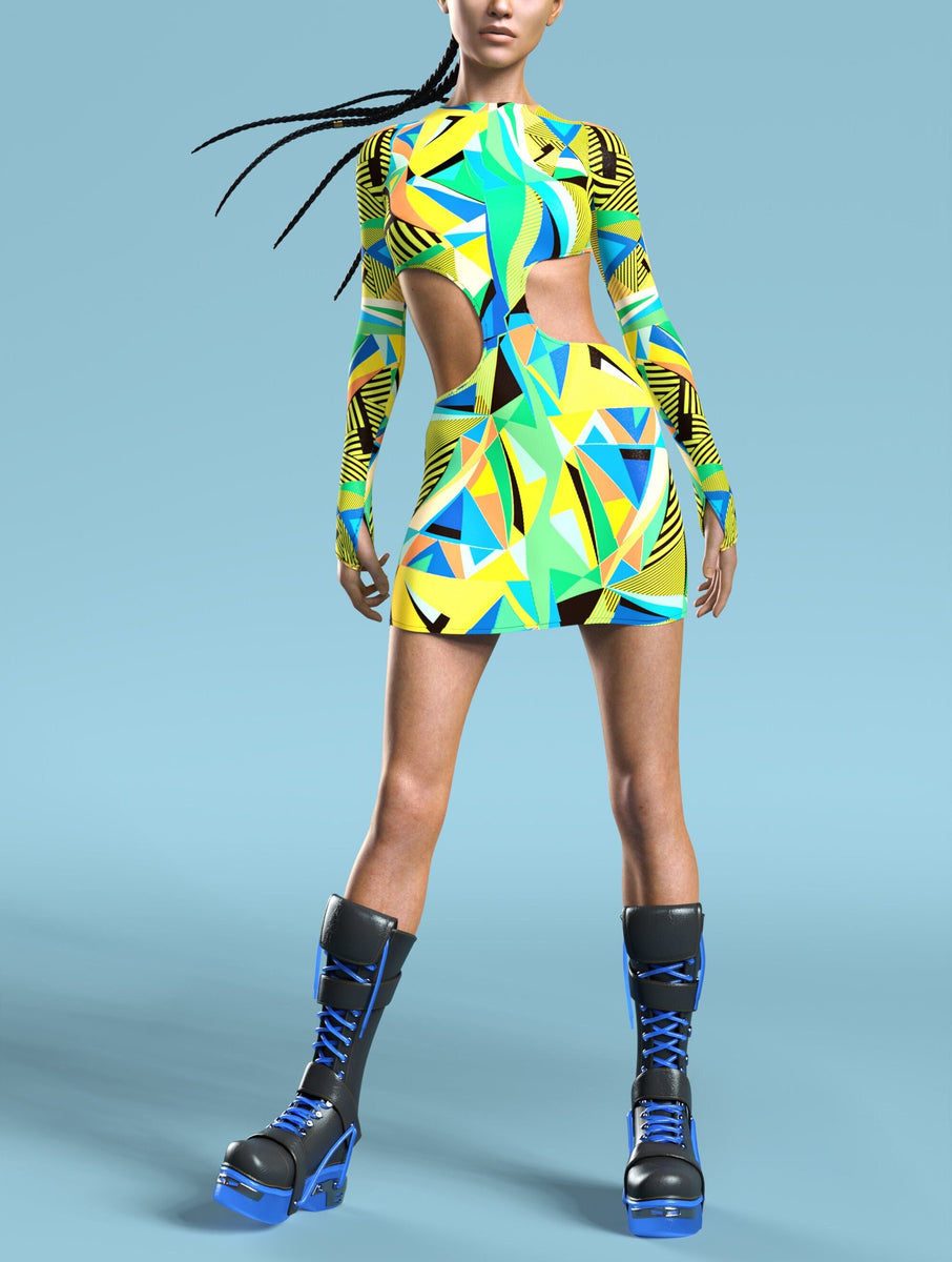 Jade Behemoth Side-Cutout Dress – CandyCatz