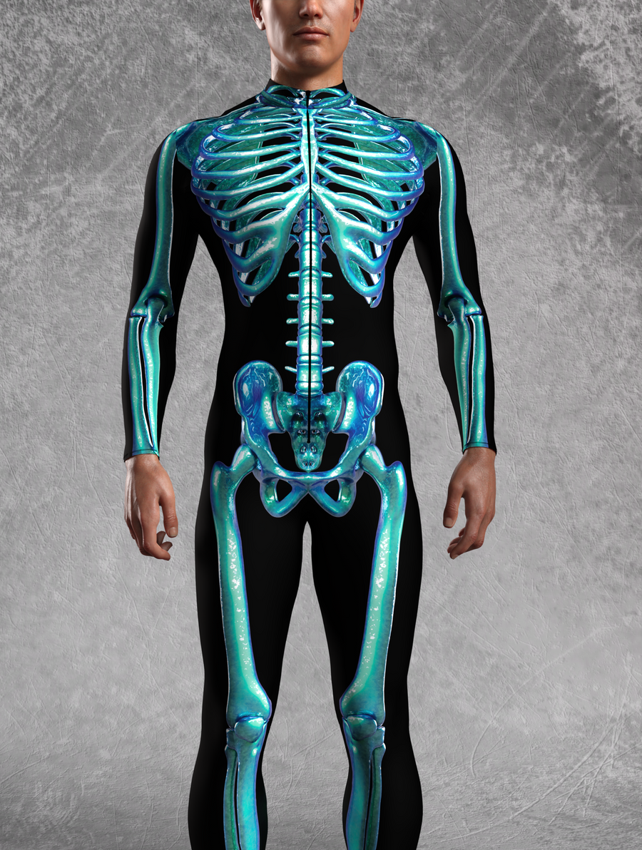 Blue Candy Skeleton Male Costume – Candy Catz