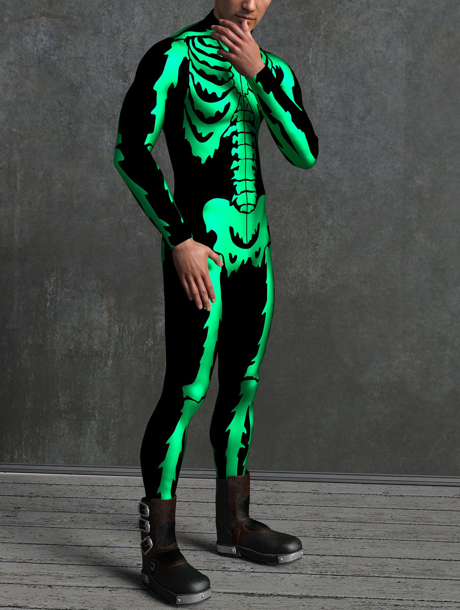 Green Goosebumps Skeleton Male Costume – CandyCatz