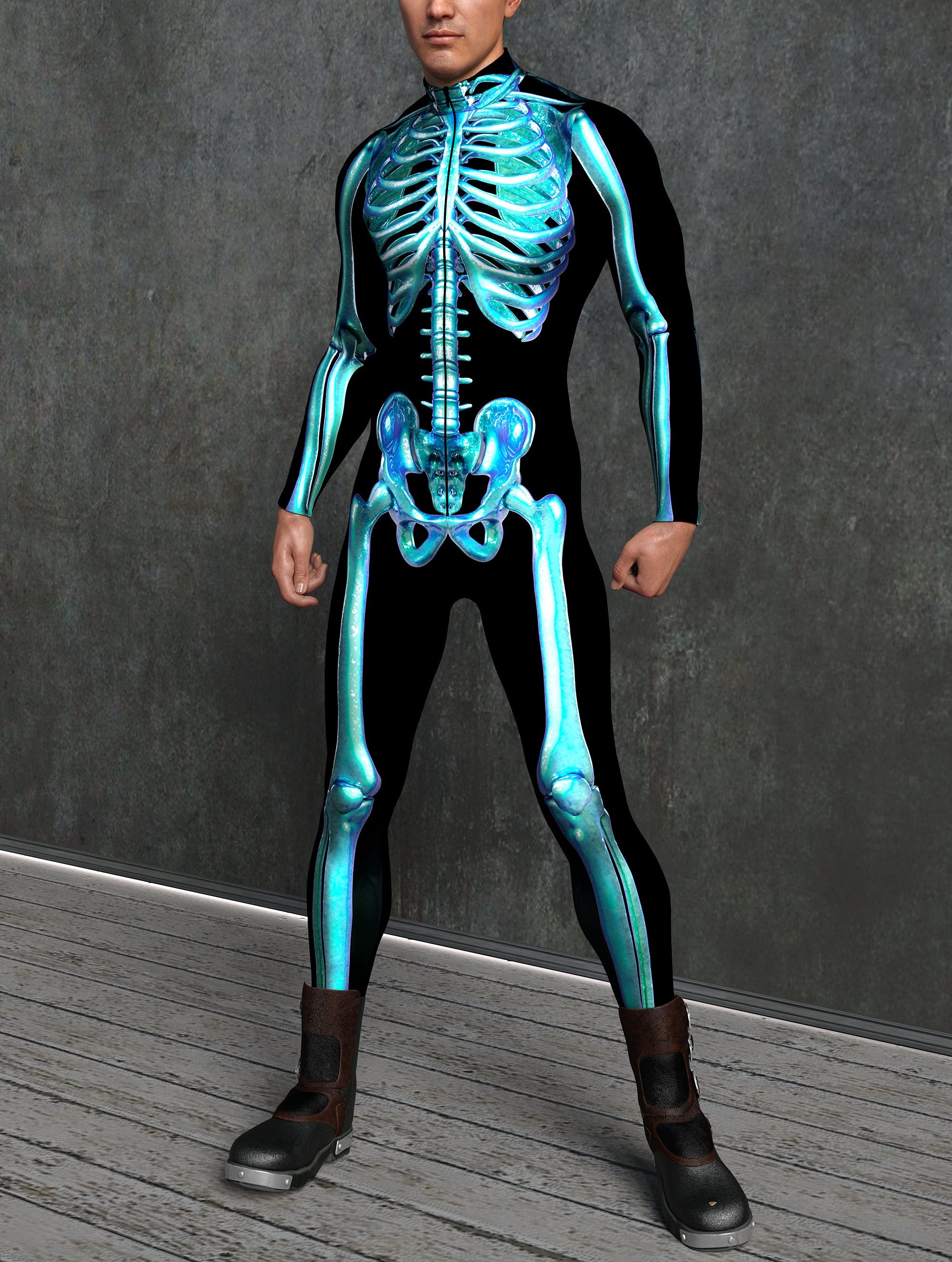 Blue Candy Skeleton Male Costume – CandyCatz