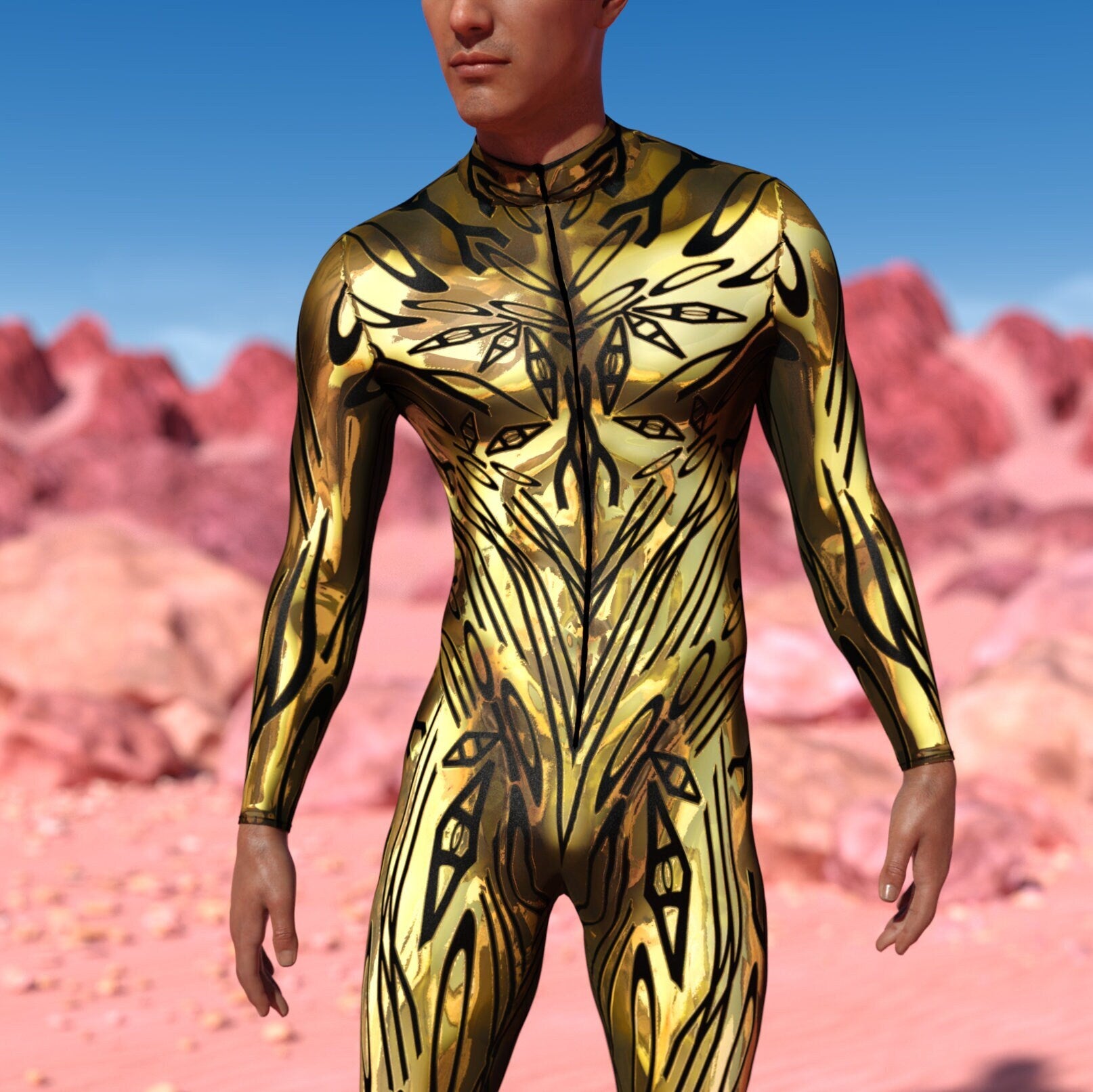 Corrupted Gold Male Costume – CandyCatz