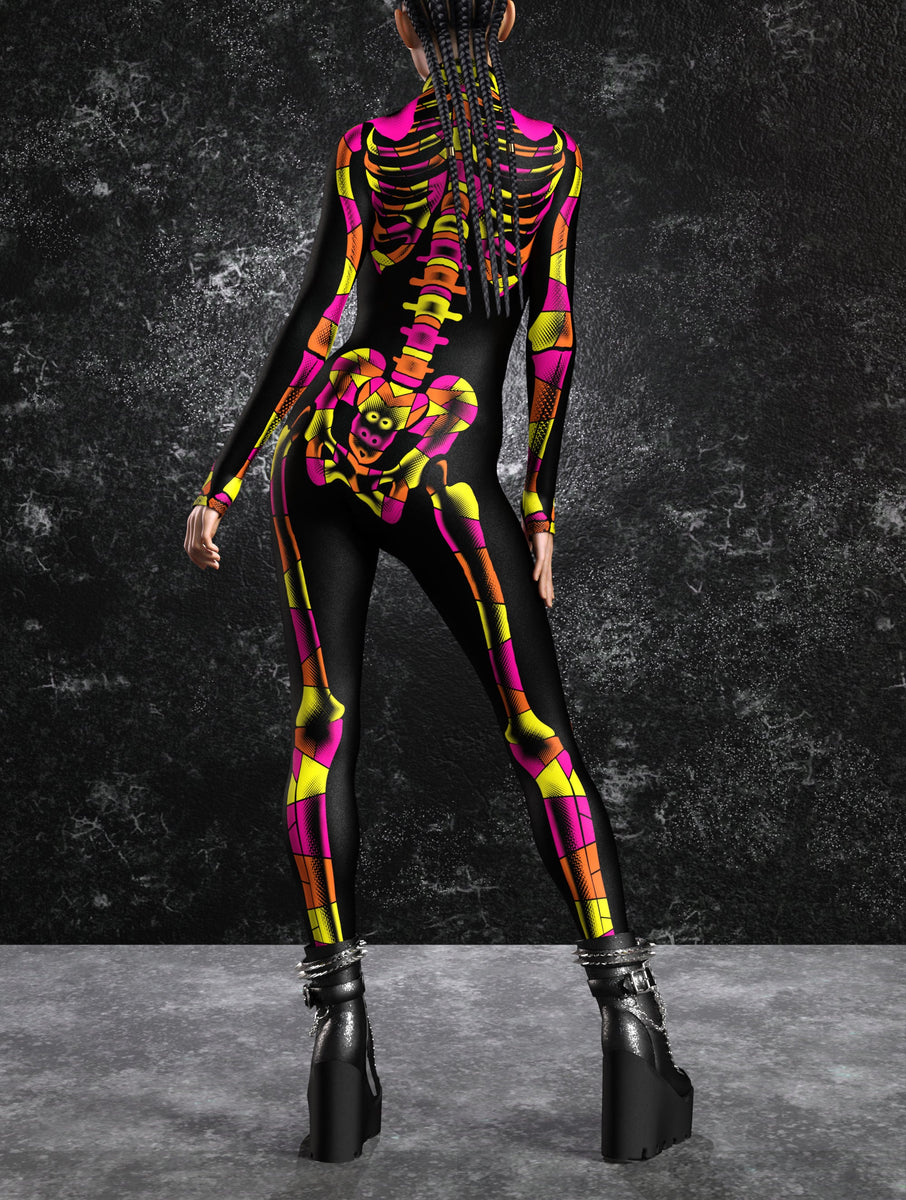 Halftone Colours Skeleton Costume – CandyCatz